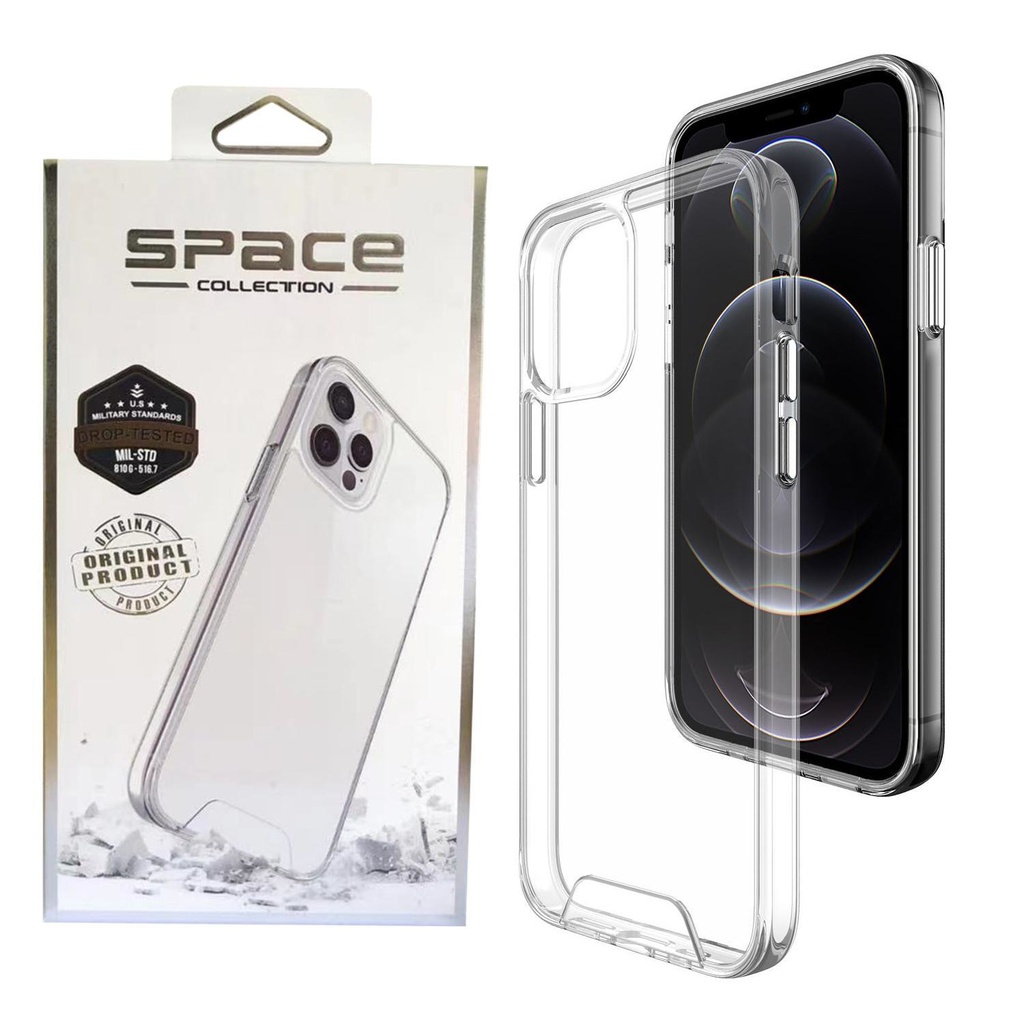 Capa Case SPACE Acrilica e Silicone TPU p/ IPhone 16 PRO MAX 15 14 13 12 11 Xr xs 7 8 plus ...