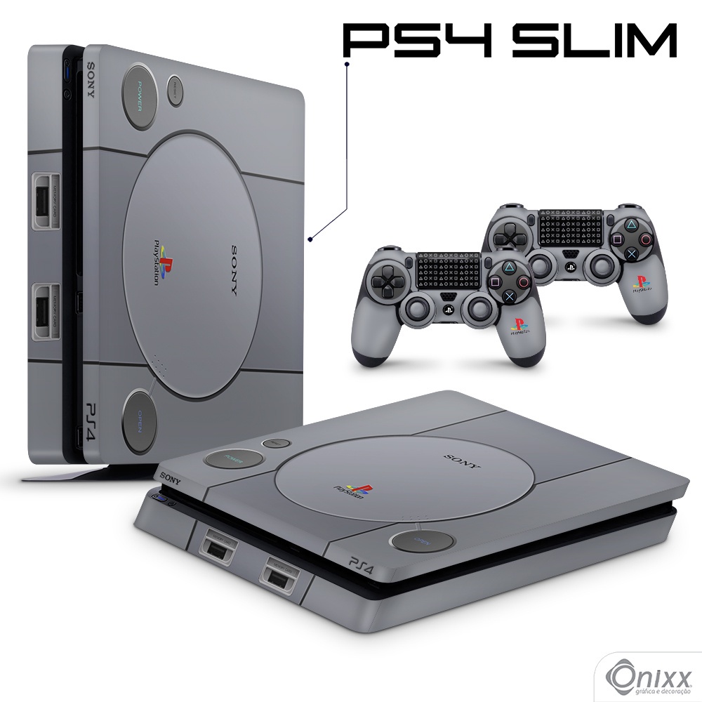 Skin PS4 SLIM Adesiva RETRÔ - PS1 - Escorrega o Preço