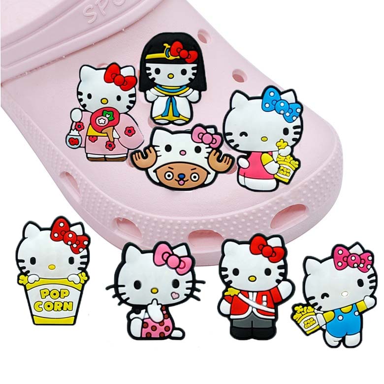 Desenho Animado Anime Jibbitz Hello Kitty Jibits Para Croc Cat croc Pin ...