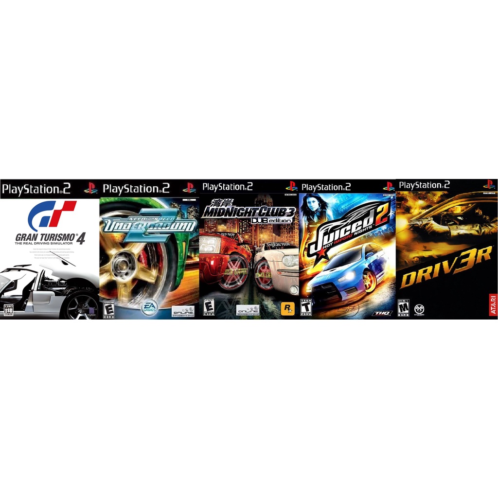 5 Jogos Ps2 Gran Turismo 4 Need for Speed Underground 2 Midnight club 3 ...