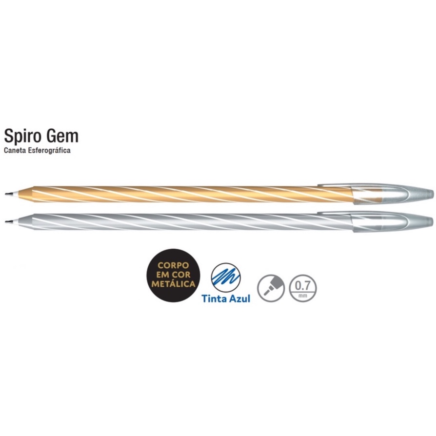 Cis Spiro Gem Corpo Dourado e Prata - Tinta Azul | Shopee Brasil