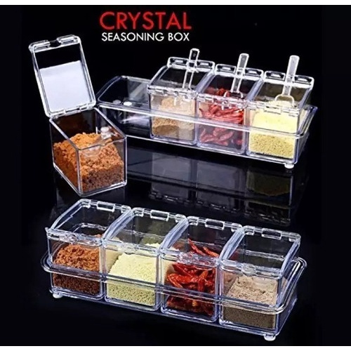 Porta Condimentos E Temperos Crystal Seasoning Box | Shopee Brasil