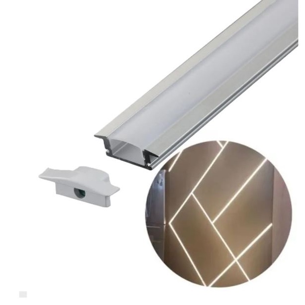 Perfil de Led Embutir Slim 24mm Marcenaria Gesso 1 Metro ENVIO IMEDIATO ...
