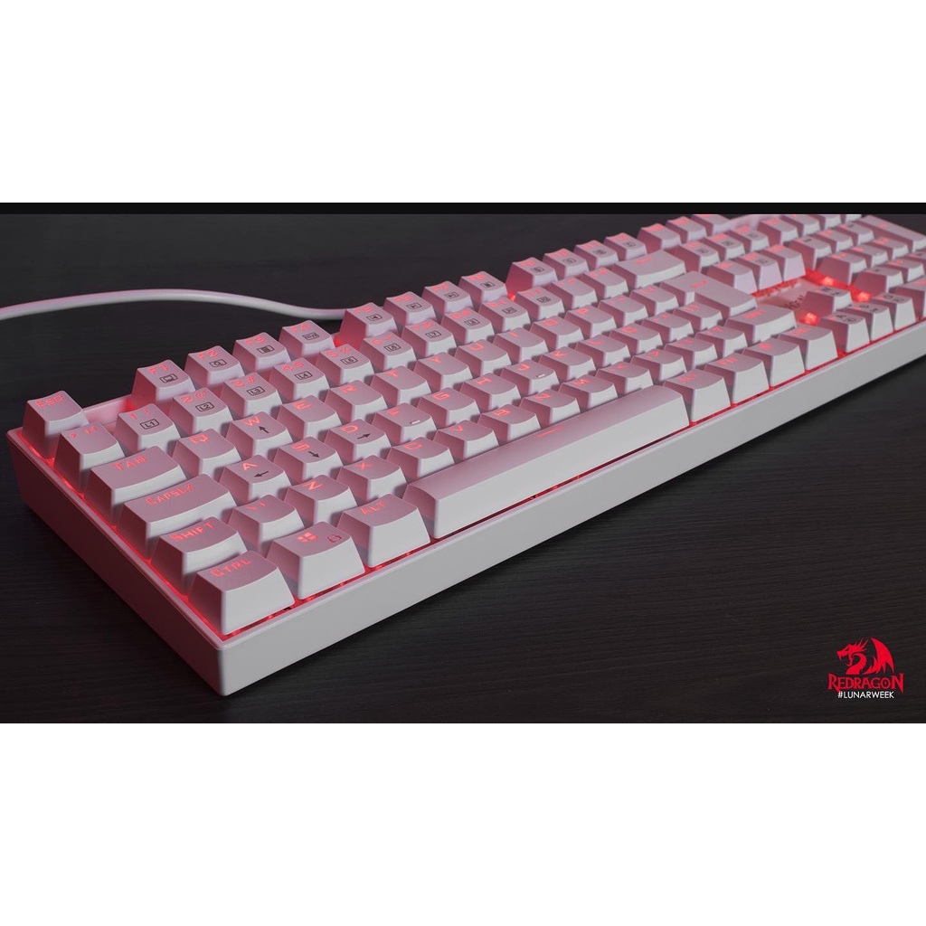 Teclado Mecânico Gamer Redragon Mitra Lunar White Single Color LED ...