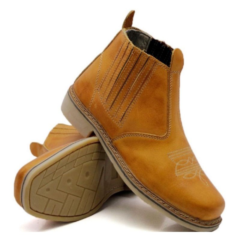 bota butina de elástico em couro legítimo 33 ao 46 | Shopee Brasil