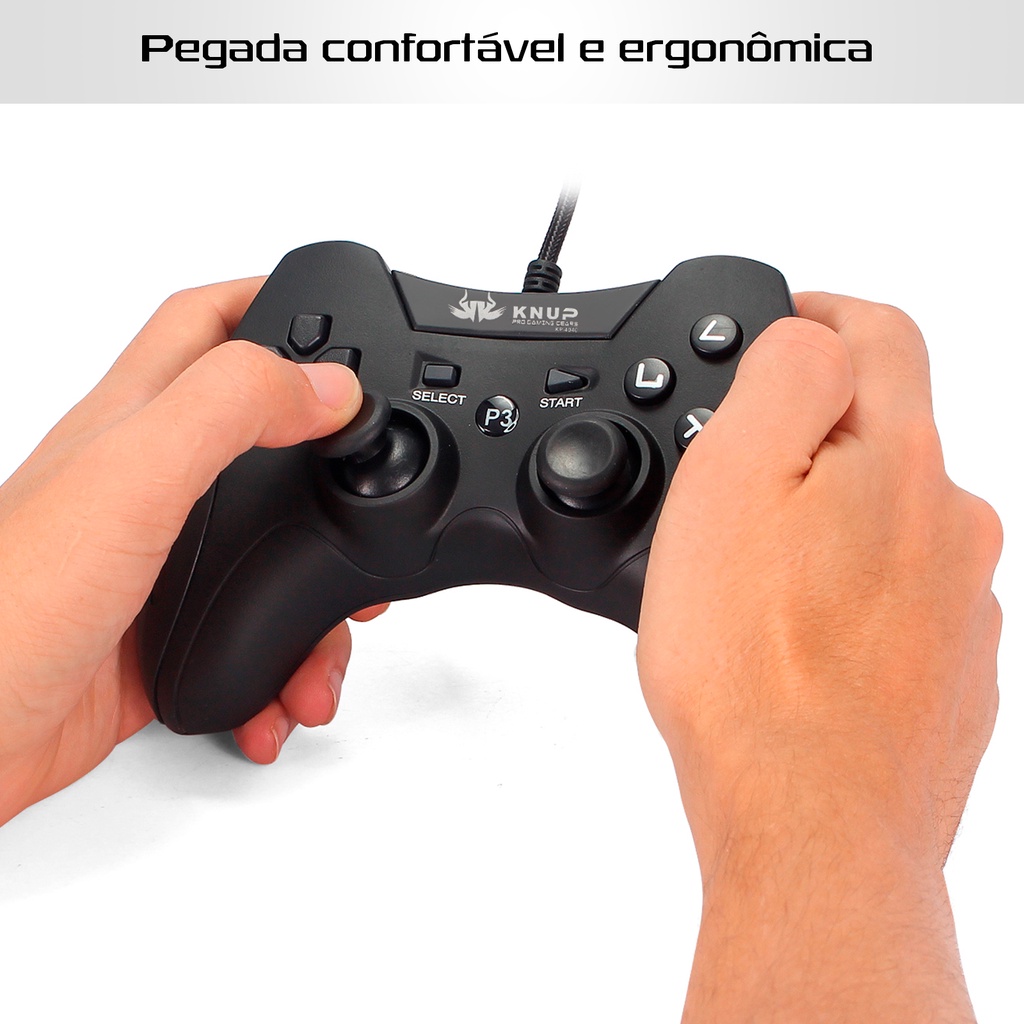 Controle Dualshock Joystick Analógico Manete Com Fio Usb Para Pc Gamer ...