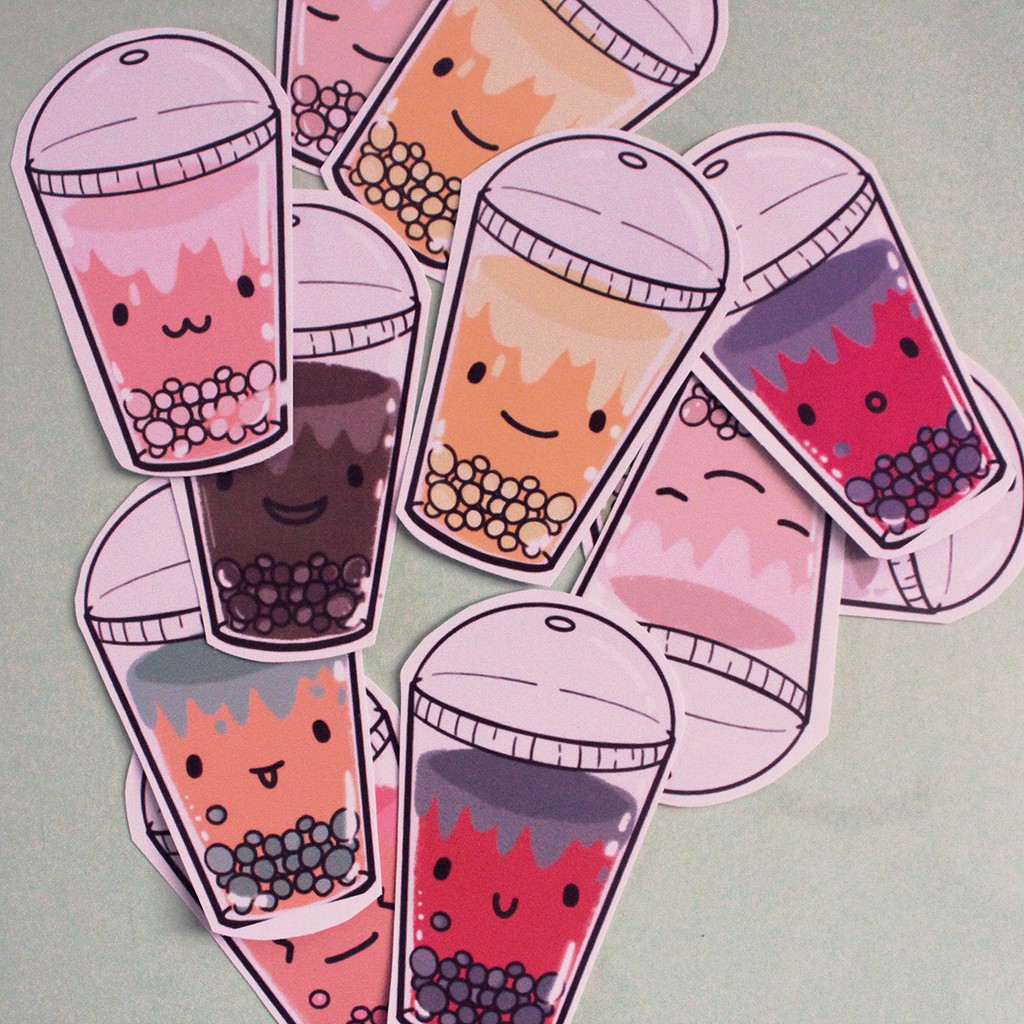 Mini adesivos fofinhos boba tea chá de bolhas bubble tea | Shopee Brasil