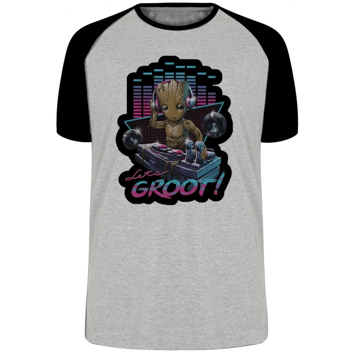 Camiseta Raglan Groot DJ tamanho a sua escolha | Shopee Brasil