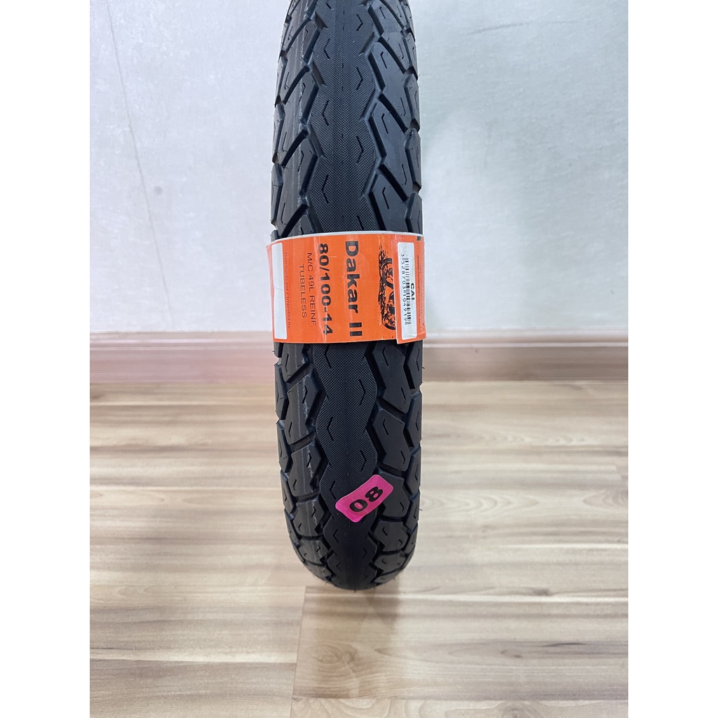 Pneu Levorin Dakar 2 - 80/100-14 49L (Pra uso sem câmara) Traseiro BIZ ...