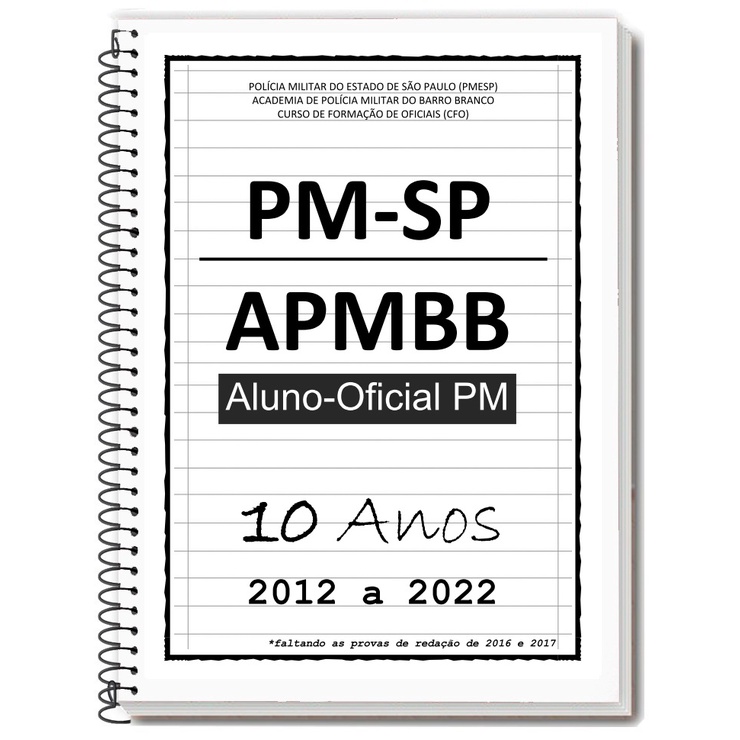APMBB (Aluno-Oficial) PM-SP - Apostila de Provas + Gabarito + Folhas de ...