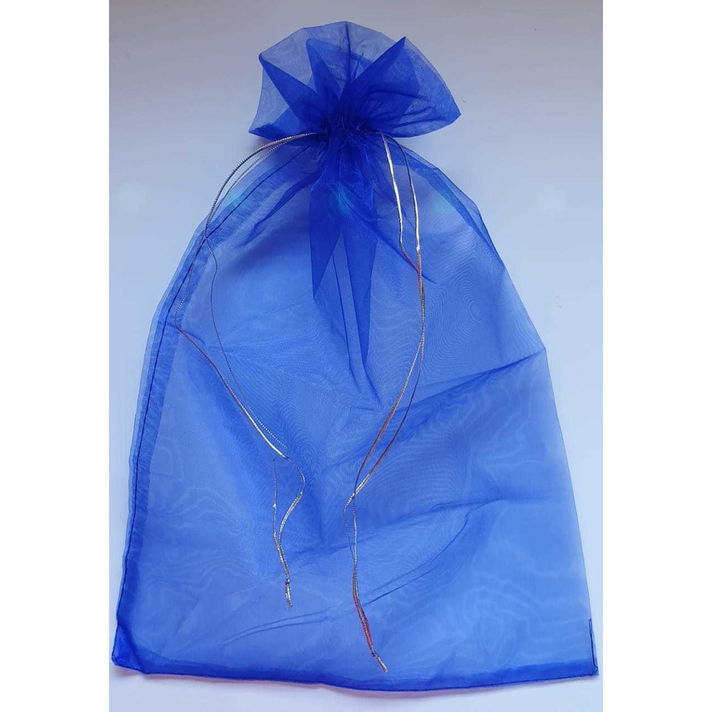 Saquinhos Sintéticos ORGANZA AZUL Grande 34 cm altura x 22,5 largura ...