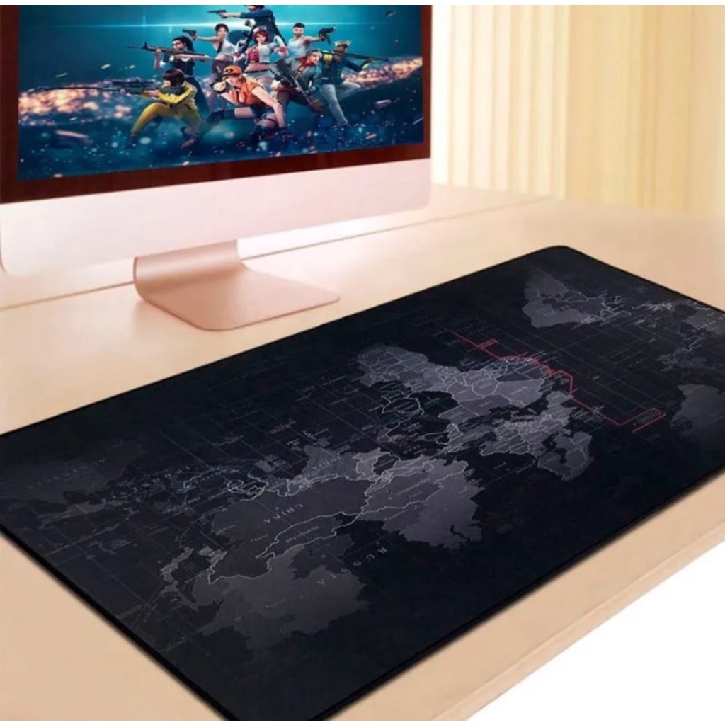 mouse pad grande para teclado e mouse tapete preto mapa mundi ...