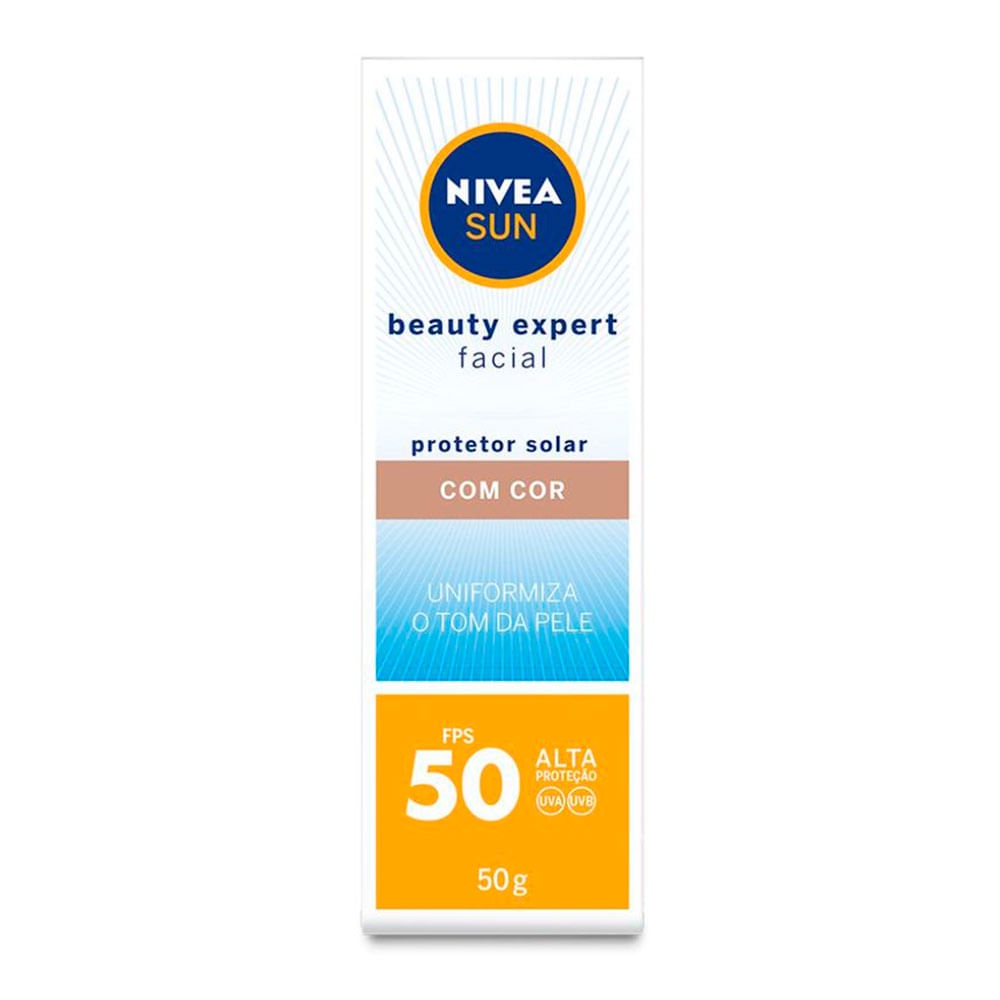 Protetor Solar Facial 50 FPS Nivea Sun Beauty Expert COM COR Toque Seco ...