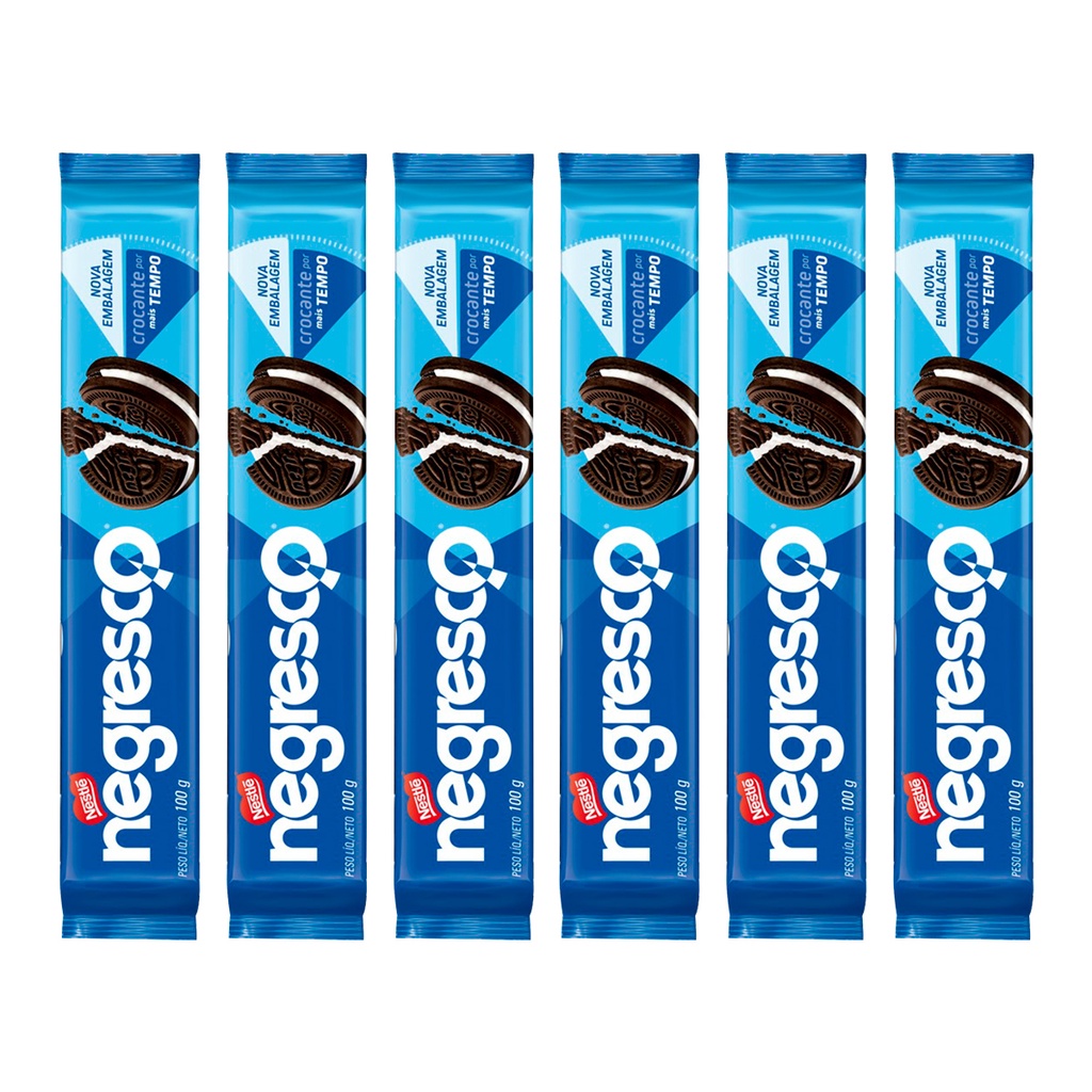 kit 6 Negresco Biscoito Recheado Chocolate Baunilha Nestle | Shopee Brasil