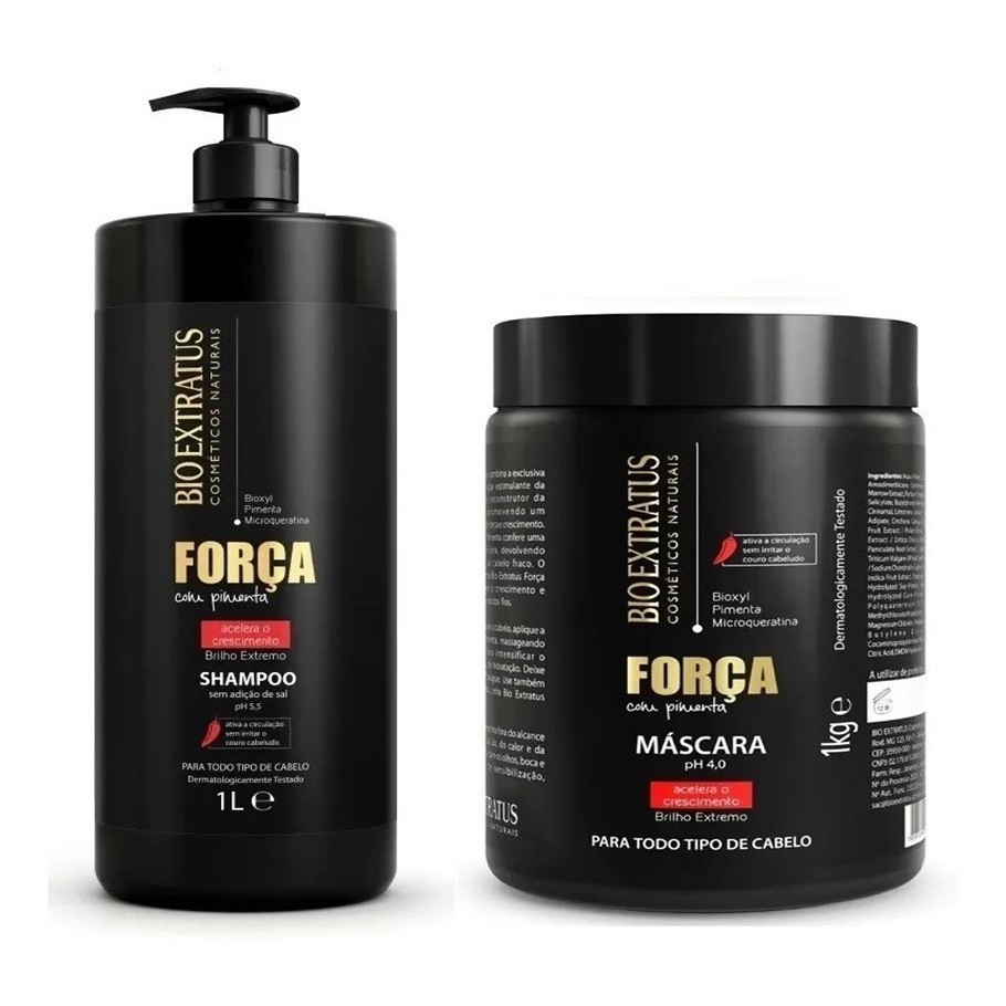 Kit Crescimento Força Pimenta Bio Extratus Shampoo 1 Litro + Máscara ...