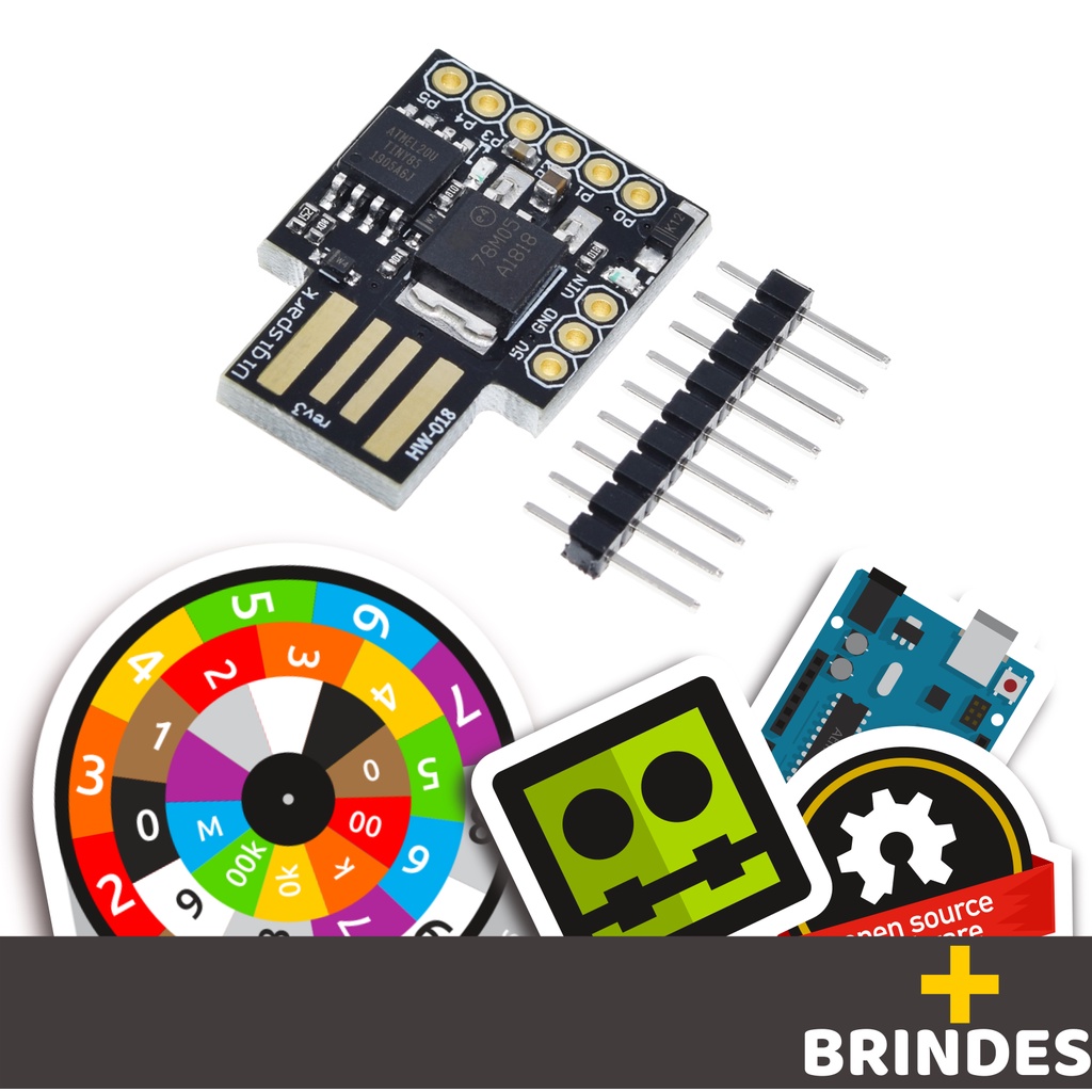 Placa De Desenvolvimento Usb Attiny85 Digispark Arduino | Shopee Brasil