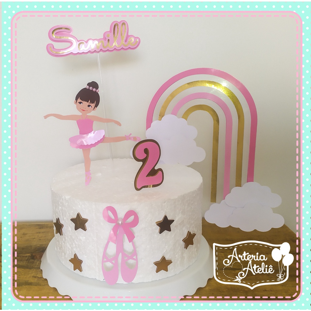 Aplique Toper Topper Topo de bolo toper de bolo Bailarina Balé ballet ...