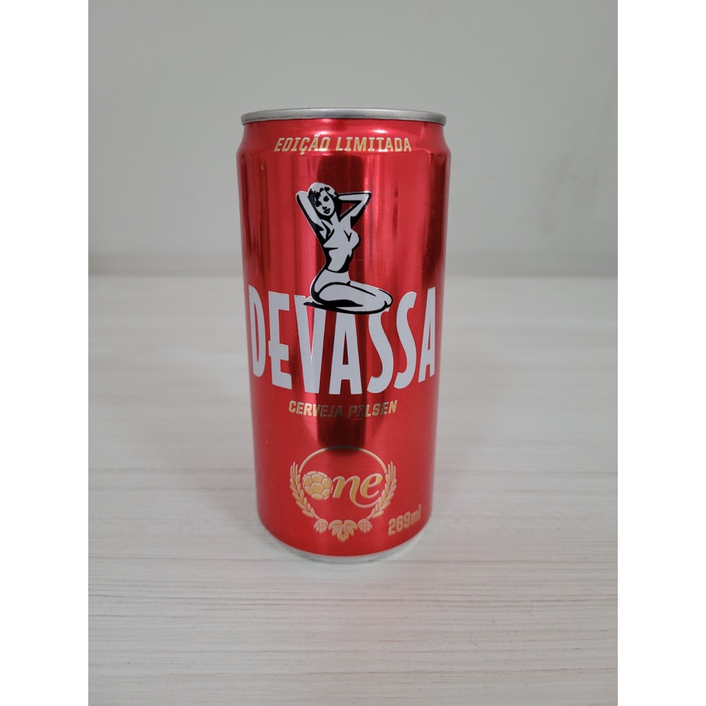 lata coleção cerveja Devassa One (vermelha) - 269ml | Shopee Brasil