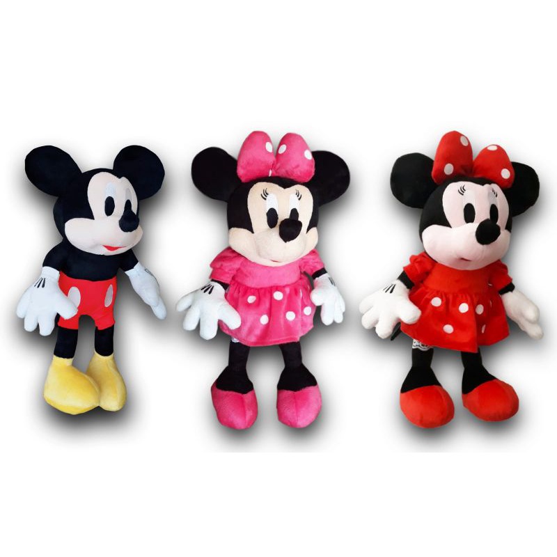 Brinquedo boneco pelúcia Mikey e Minnie personagens anti alérgico medio ...