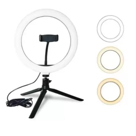 Kit Completo Ring Light 8 polegadas Com Tripé Dimmer Youtuber Selfie Pro | Shopee Brasil