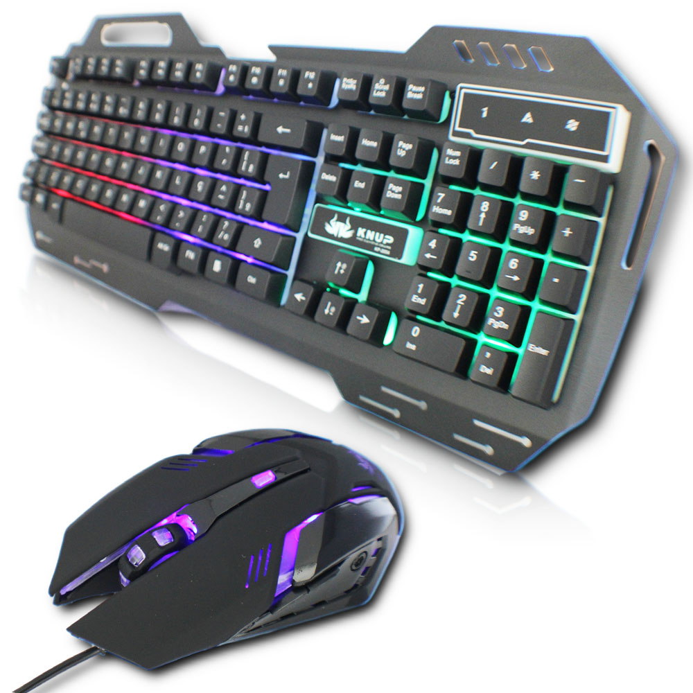 Kit Gamer Teclado Mouse Luminoso Rgb Led Metal Semi Mecanico | Shopee ...