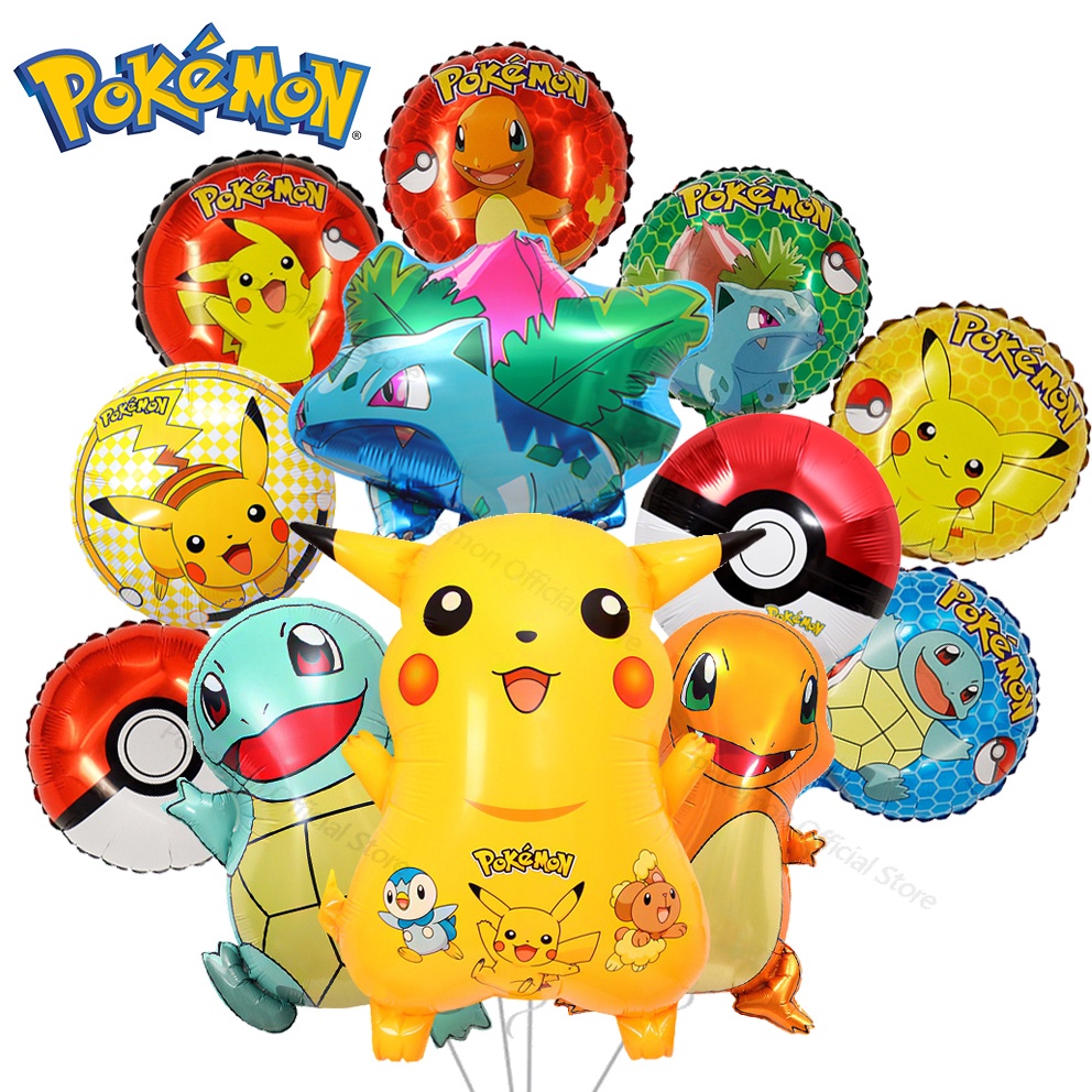 Desenhos Animados Pokemon Pikachu Charmander Bulbasaur Balões De ...