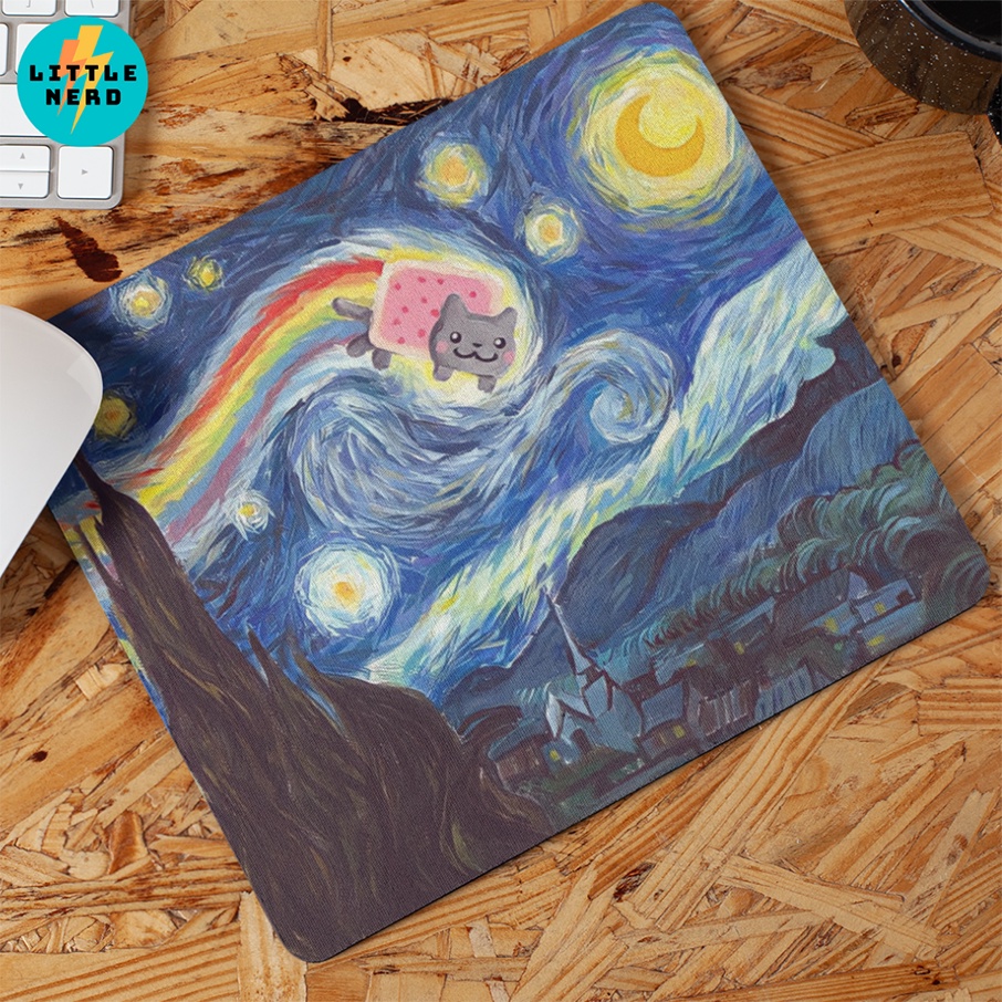 Mouse pad Gato - Nyan Cat - Van Gogh | Shopee Brasil