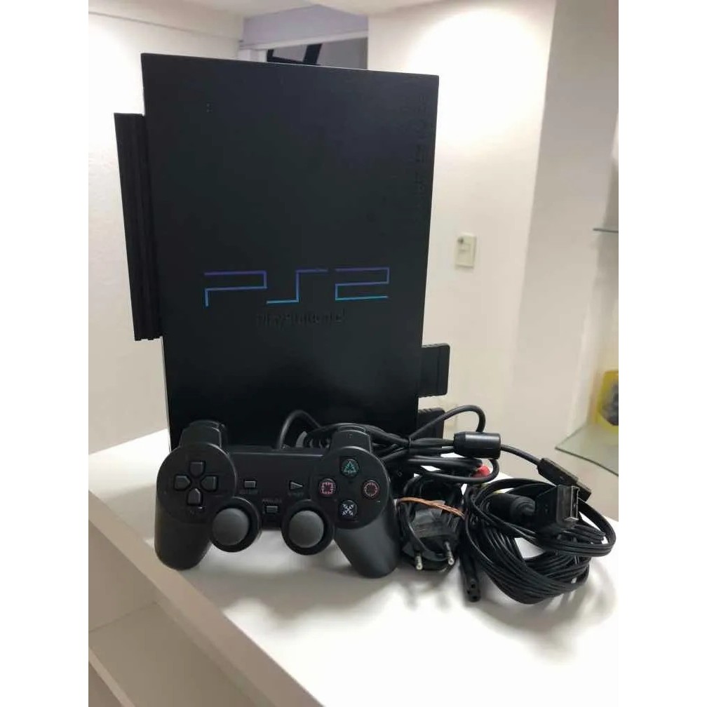 Playstation 2 Fat Com Modem Sata Hd 500 Gb Com 136 Jogos | Shopee Brasil