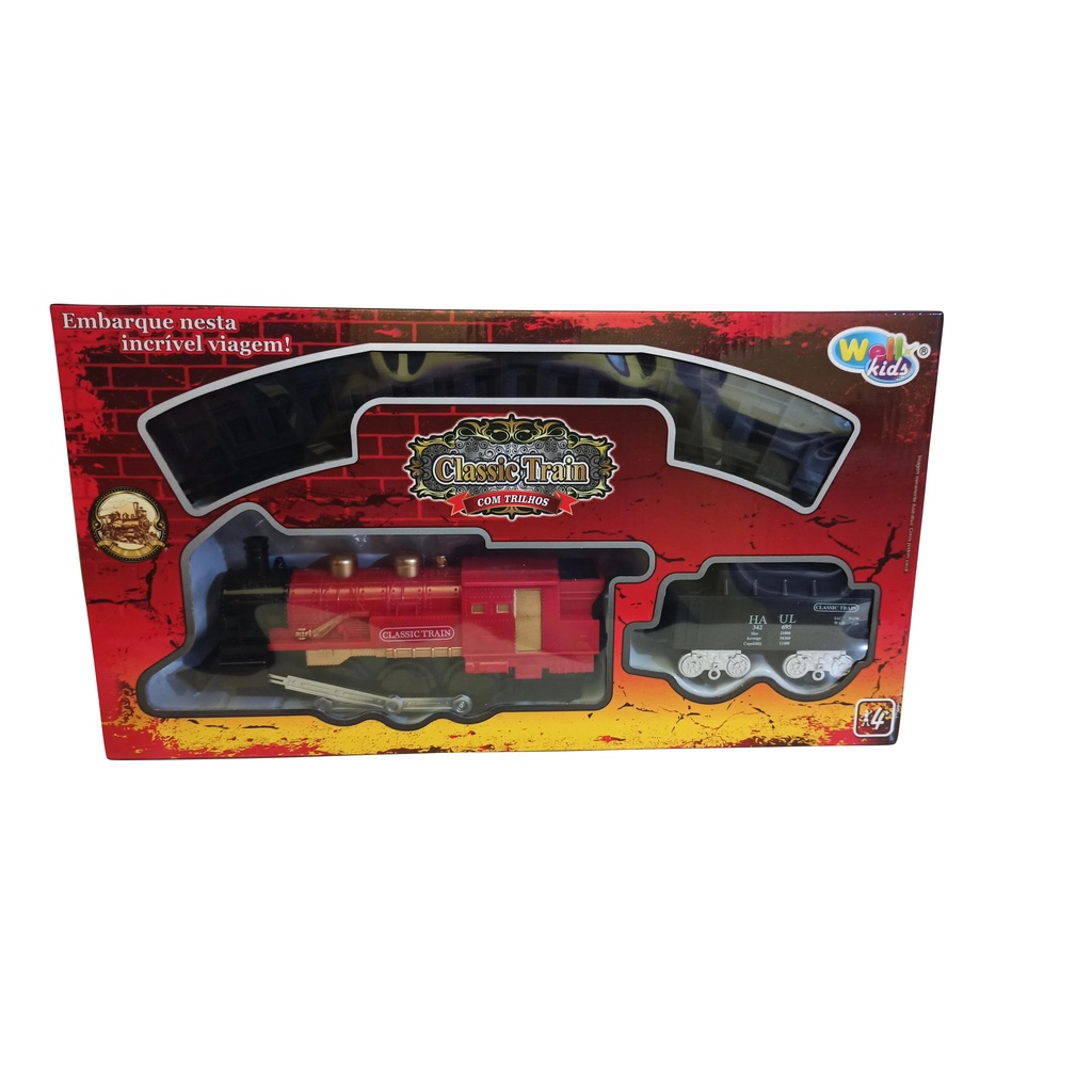 Trem Elétrico A Pilha Ferrorama Classic Train com Trilhos Well Kids ...