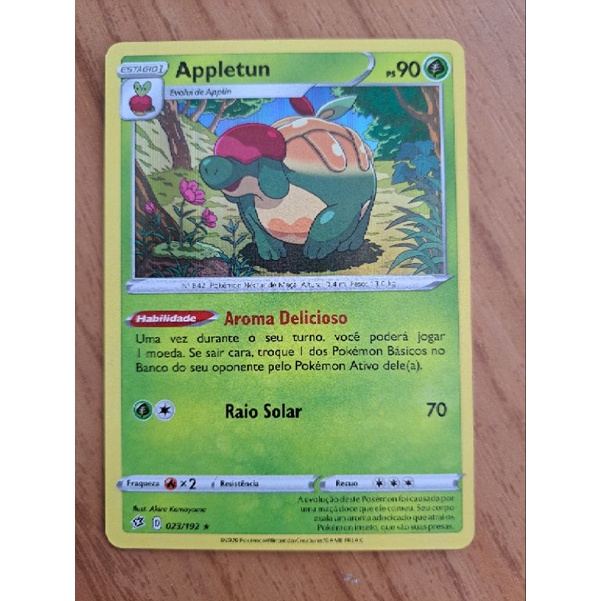 Card Pokémon Appletun brilhante original e nova | Shopee Brasil