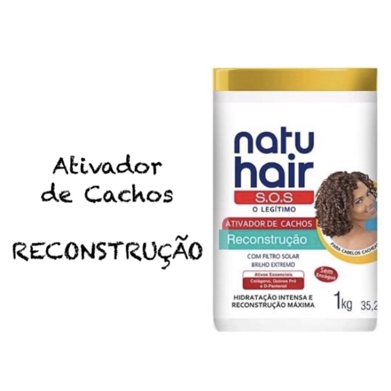 Natuhair Reconstrução SOS Ativador de Cachos Hidratação Intensa 1kg ...