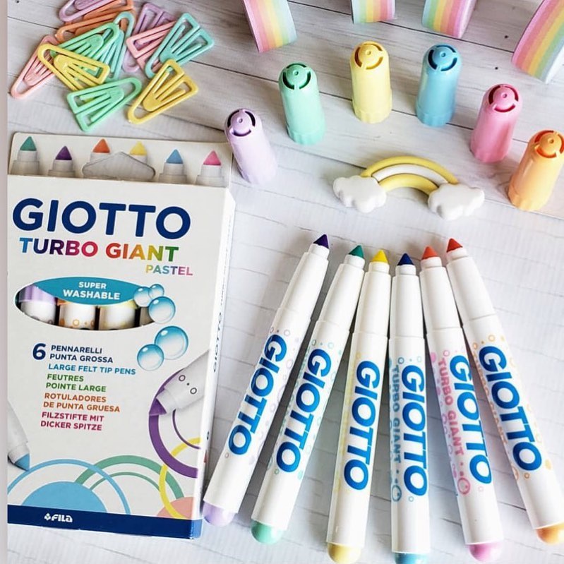 Caneta Turbo Giant Pastel 6 cores Giotto | Shopee Brasil