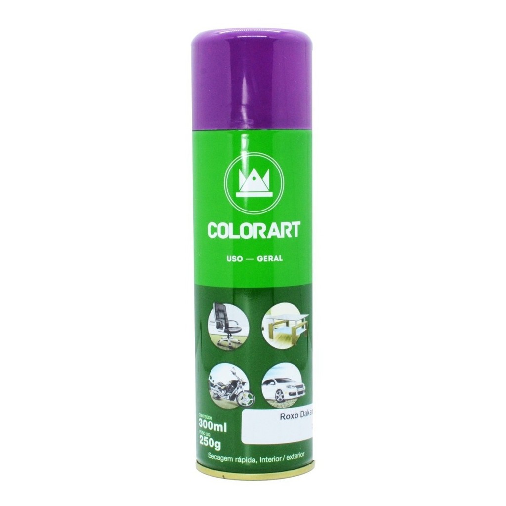 Tinta Spray Colorart Uso Geral Roxo Dakar 300ml Automotivo | Shopee Brasil