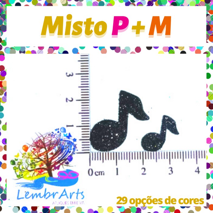 100 Apliques de Nota Musical em EVA com Glitter Gliter Pet - LembrArts ...