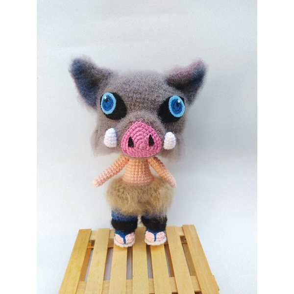 Boneco Inosuke Hashibira Demon Slayer amigurumi crochê | Shopee Brasil