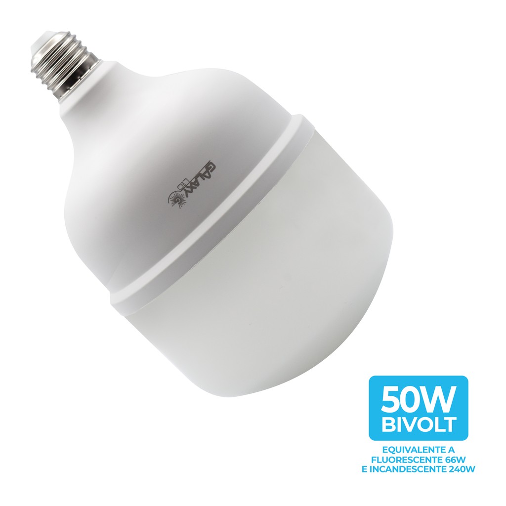 Lâmpada Led Bulbo 50W Galaxy 6500k Branco Frio Alta Potência Soquete E27 | Shopee Brasil