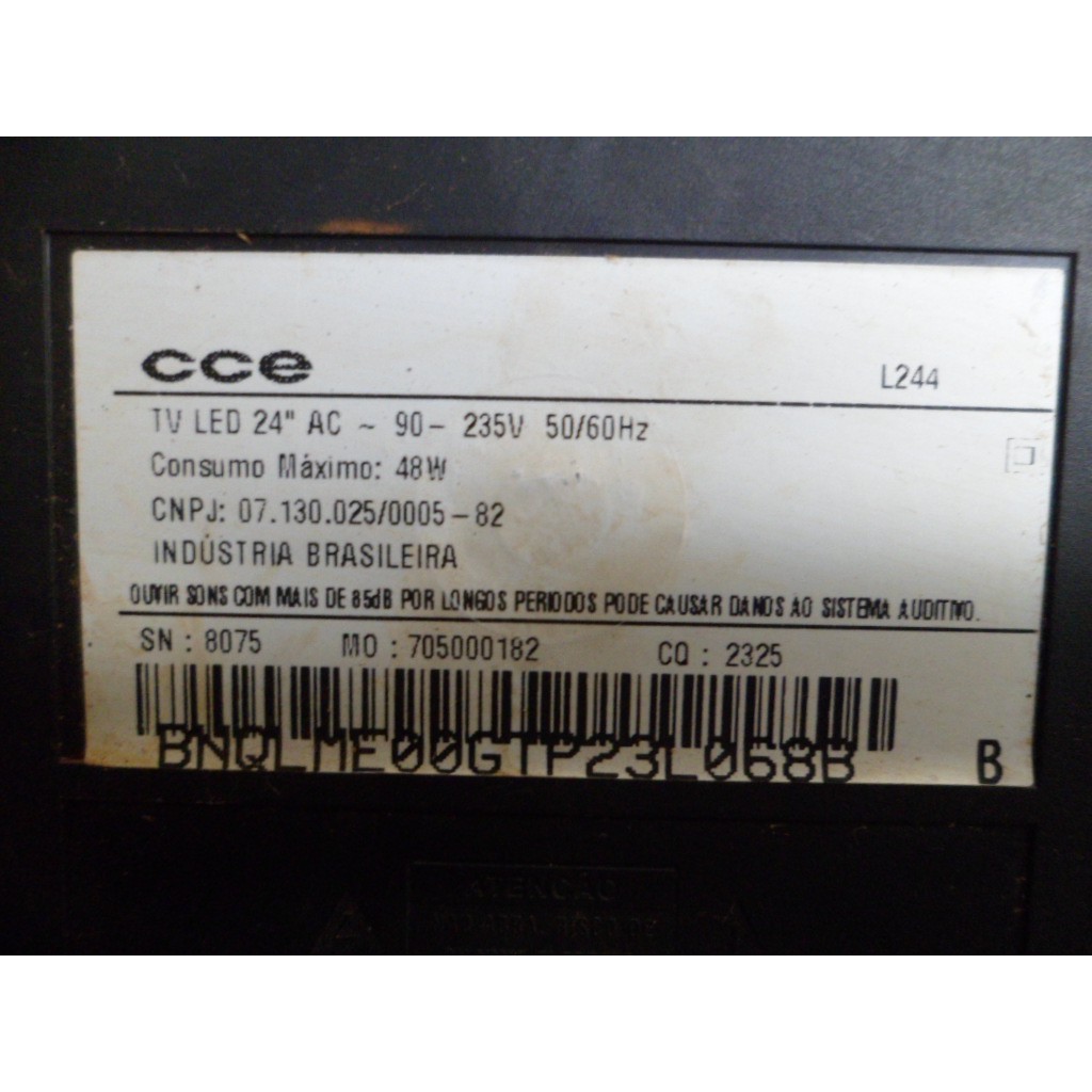 BASE COMPATIVEL P Tv Led Cce 24 L244 USADA LEIA ANUNCIO | Shopee Brasil