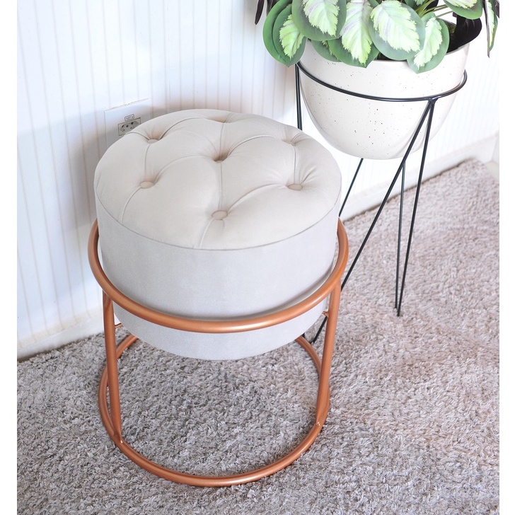 Banqueta para quarto sala de suede varias cores creme, rosa, preto ...