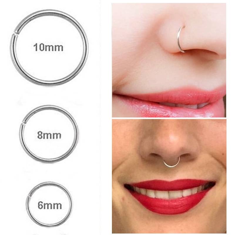 Piercing Nariz argolinha Fininha Aço Cirúrgico 10mm/8mm/6mm Helix ...