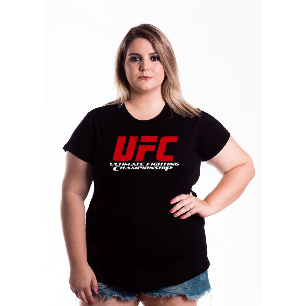 Camiseta UFC Plus Size T-shirt Feminina Luta MMA BOXE Blusinha ...