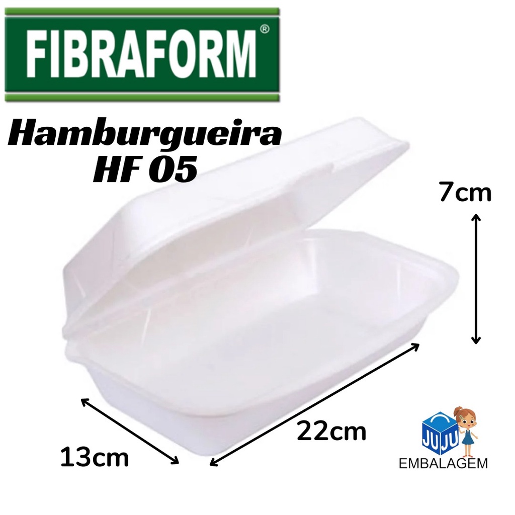 100un- Hamburgueira De Isopor- Embalagem Isopor Delivery Lanches- Hf05 ...