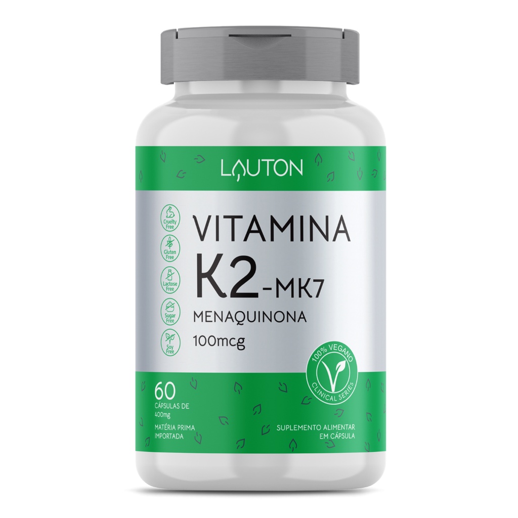 Vitamina K2 Mk7 - Menaquinona 100mcg - 60 Capsulas - Lauton | Shopee Brasil