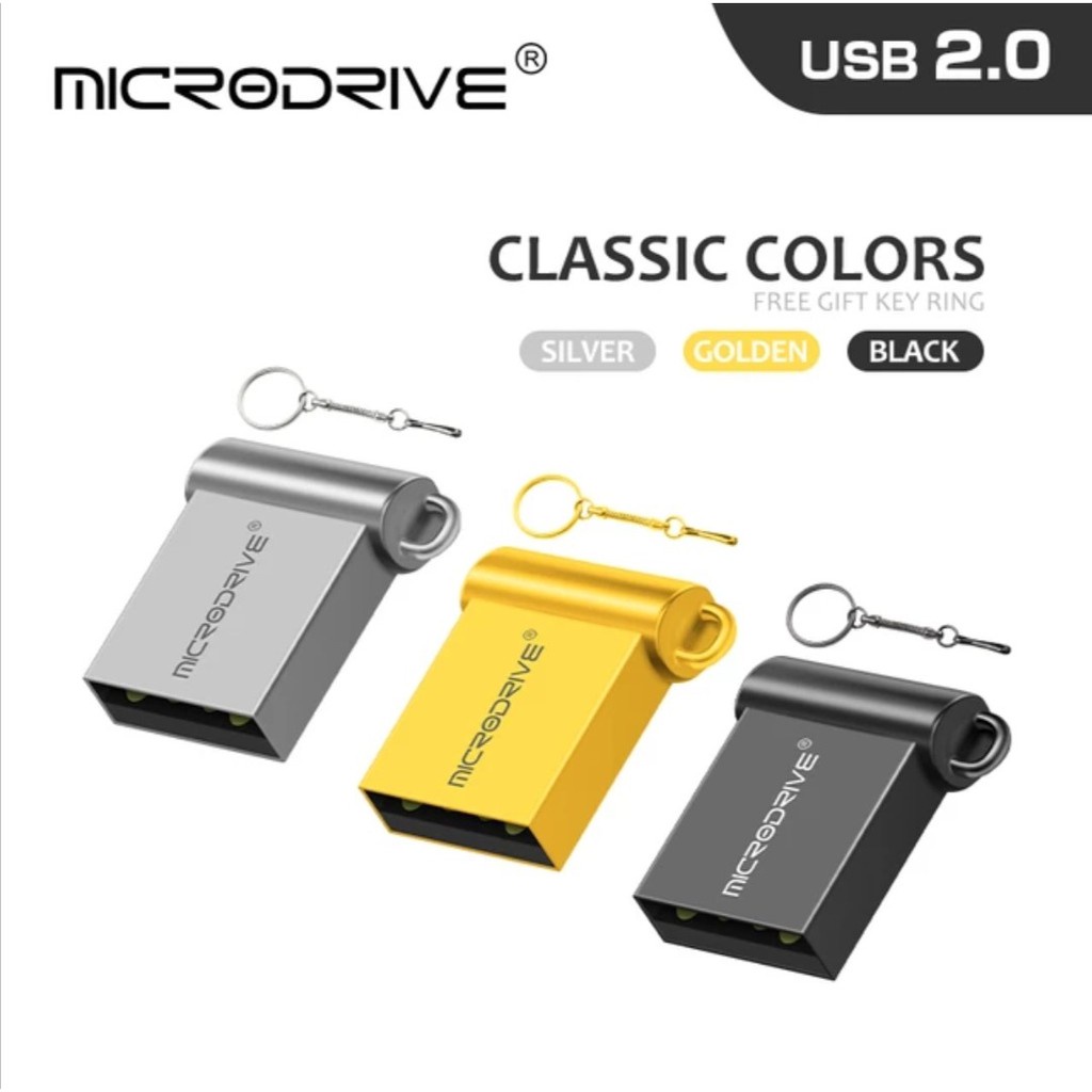 Mini Pen Drive 32 GB, Microdrive, USB 2.0, Metal, Original, 3 Cores no Brasil No Brasil | Shopee ...