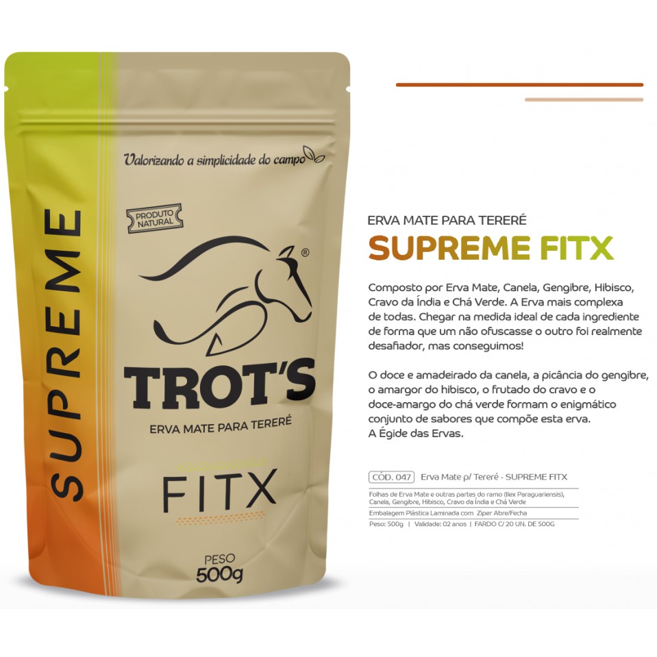 Erva Mate Tereré Trots Premium Sabor Supreme Fitx 500g | Shopee Brasil