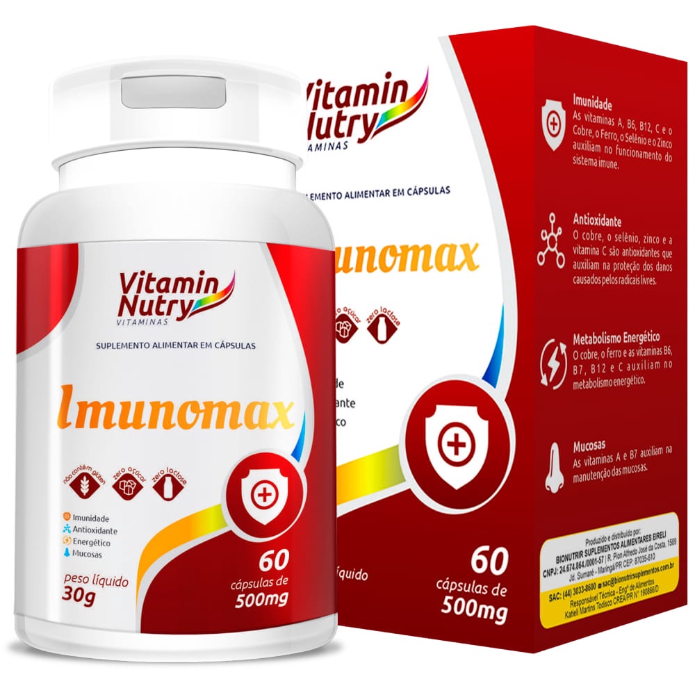 Suplemento Imunidade Imunomax 60 Cápsulas BioNutrir | Shopee Brasil