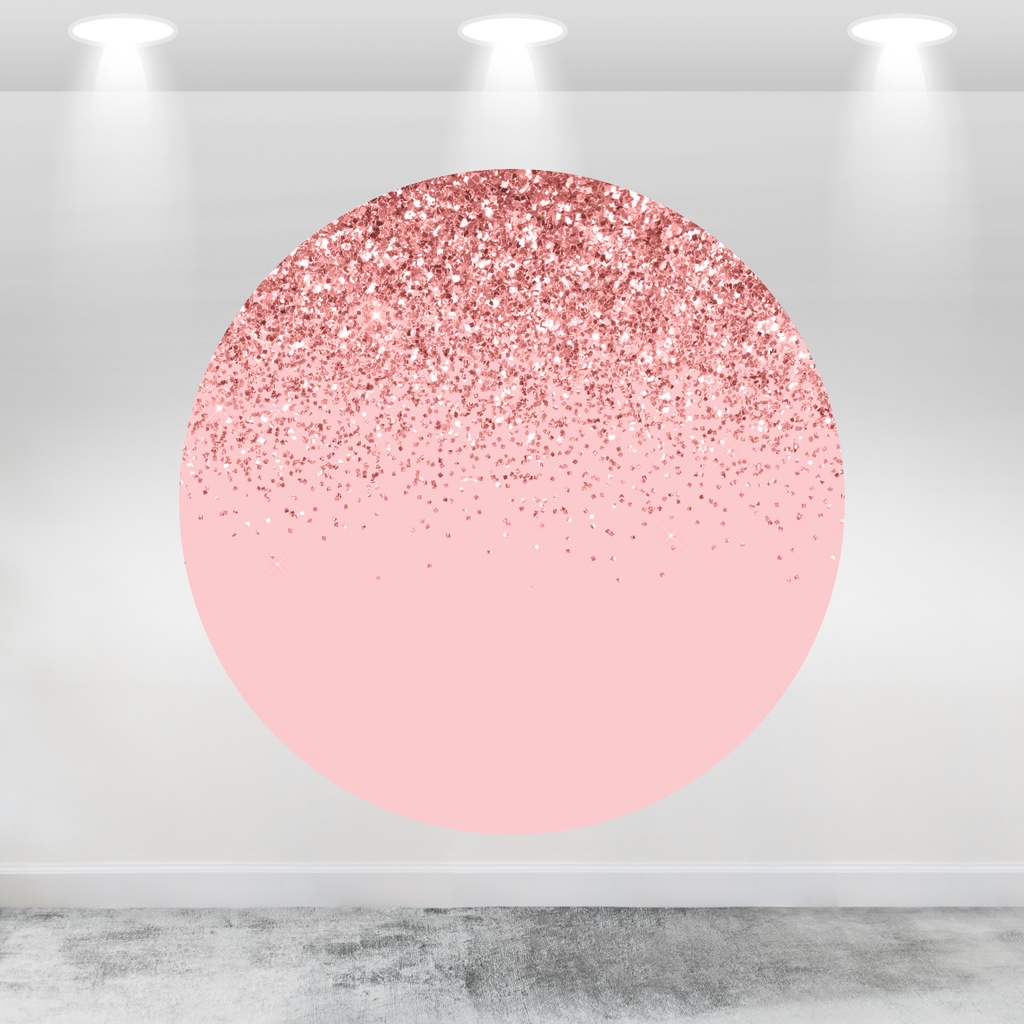 Painel Redondo Festa Glitter Rosa 1 metro (LONA) | Shopee Brasil
