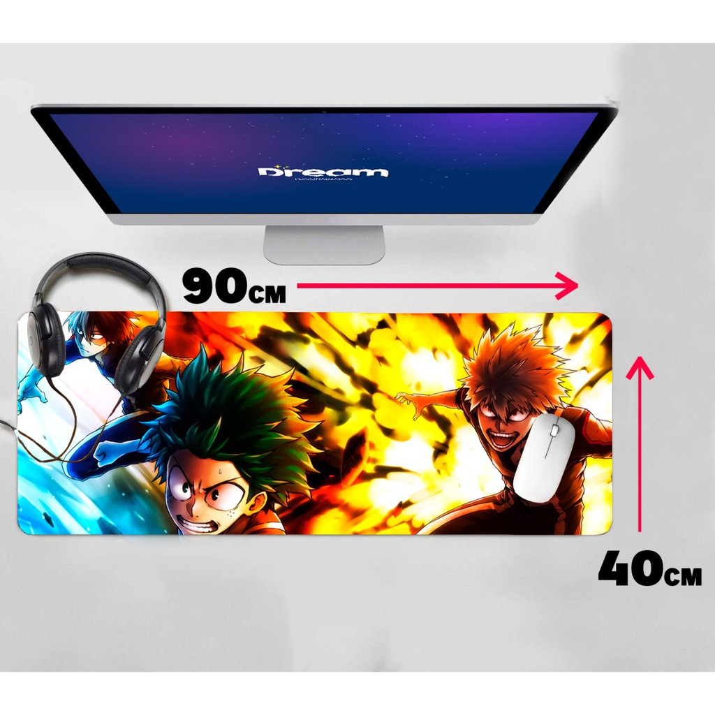 Mouse Pad Gamer Boku no Hero Academia anime Grande Extra Grande 90x40 ...