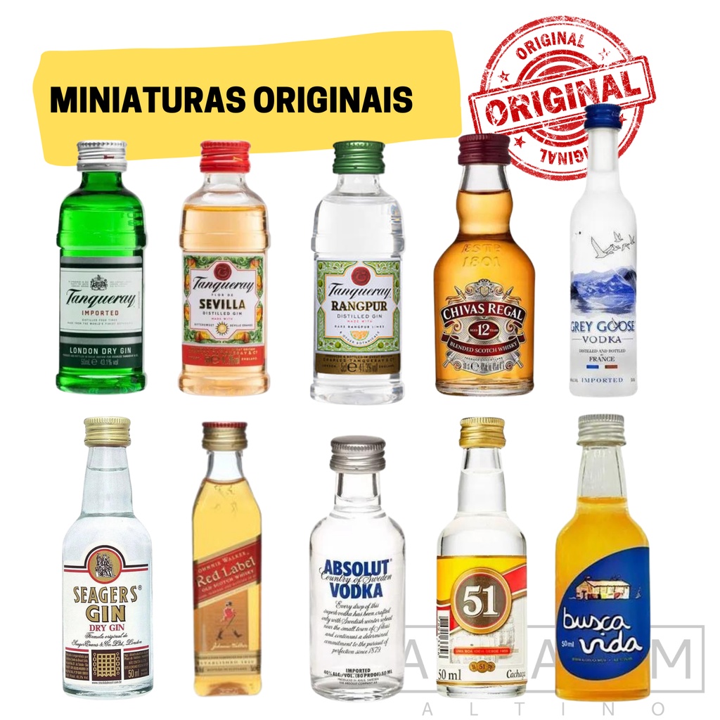 Miniatura Bebidas Originiais 50ml | Shopee Brasil