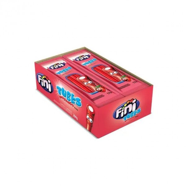 FINI - TUBES MORANGO AZEDINHO - DISPLAY COM 12 UNIDADES | Shopee Brasil