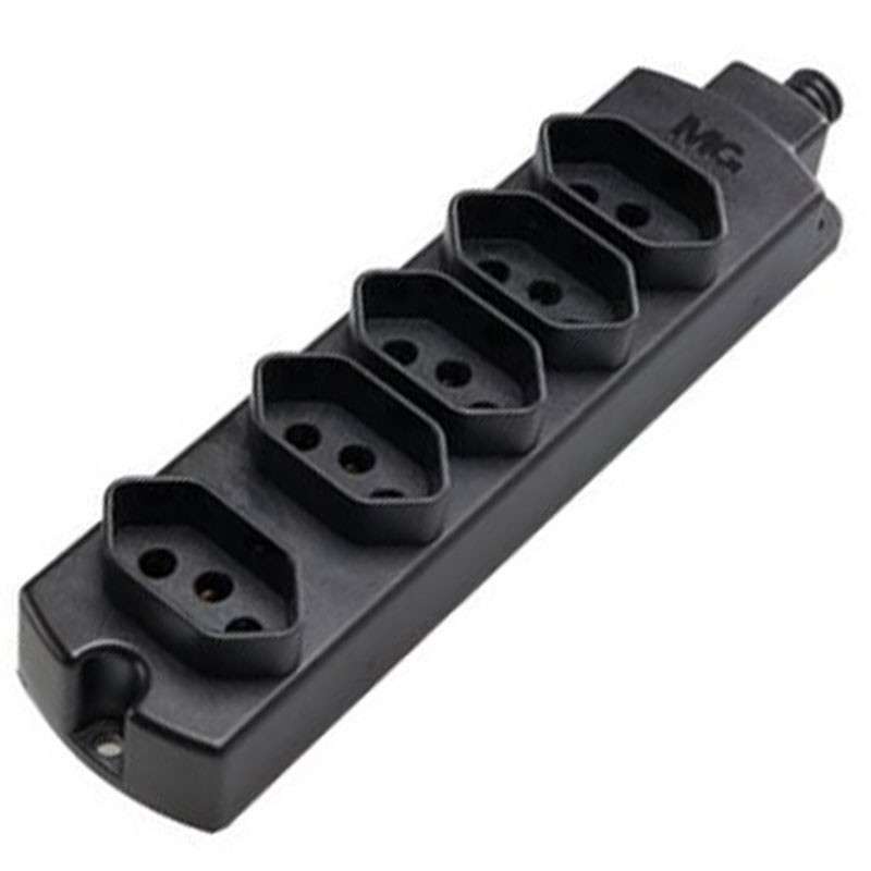 Régua de Tomada Quintupla Multipla Padrão Novo 20a Preta Margirius ...